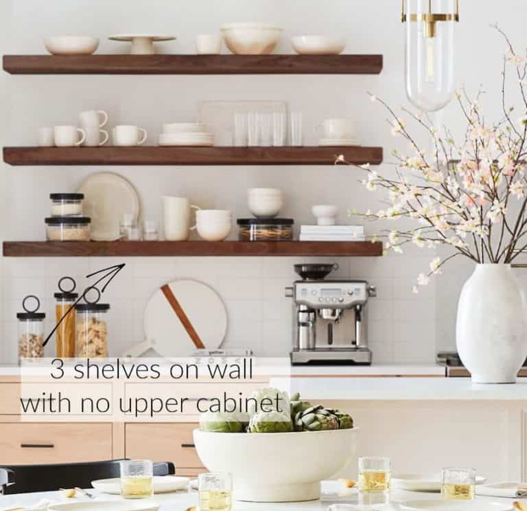 3 Tips To Determine the Right Height for Floating Kitchen Shelves ...