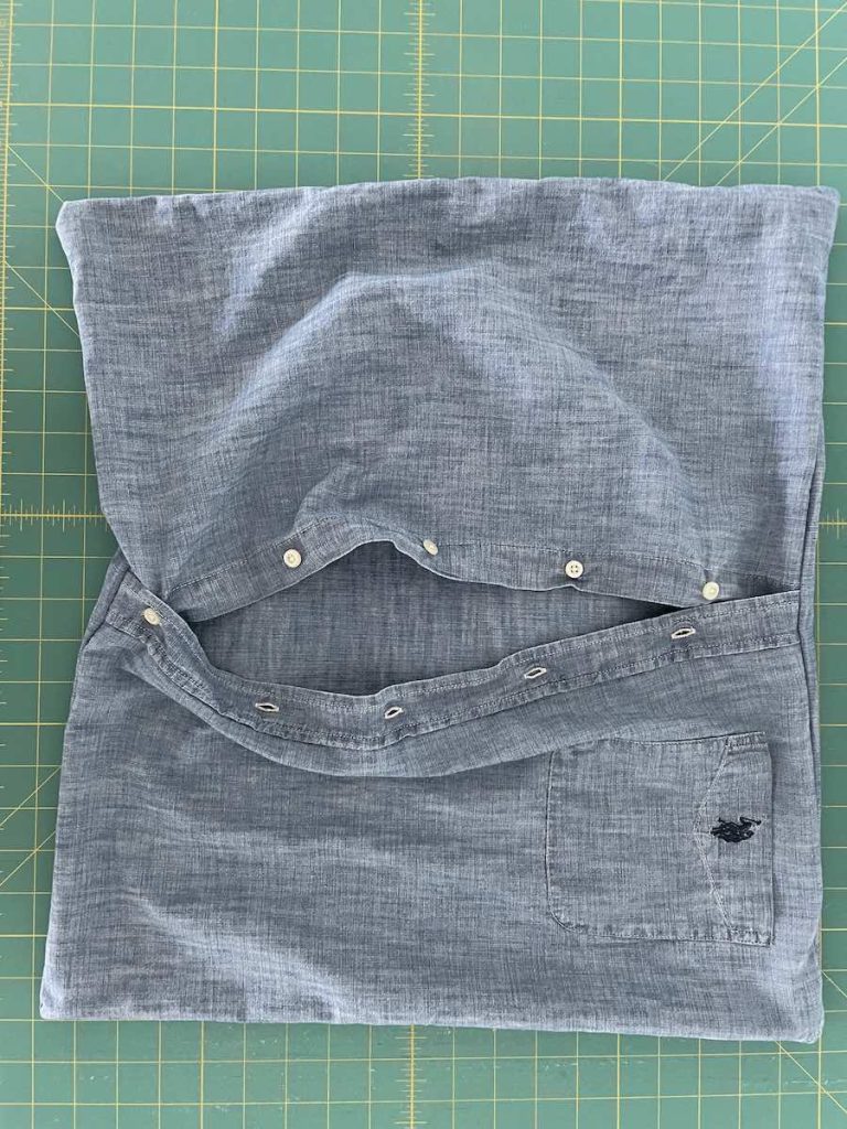 Repurpose Button-Up Shirts Into Pillow Covers - Design Morsels